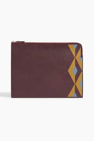 Dunhill Cadogan Printed Pebbledleather Pouch - Burgundy