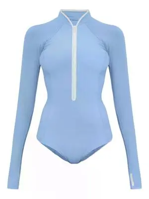 Hunza G Tyra Long-sleeve Swimsuit - Blue