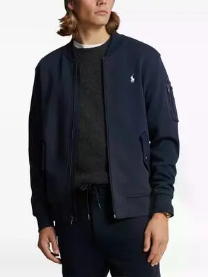 Polo Ralph Lauren Embroidered Bomber-style Sweatshirt - Blue
