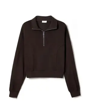 Lilysilk Heirloom '89 Half-zip Pullover - Espresso
