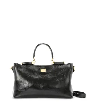 Dolce & Gabbana Leather Top Handle Bag - Black