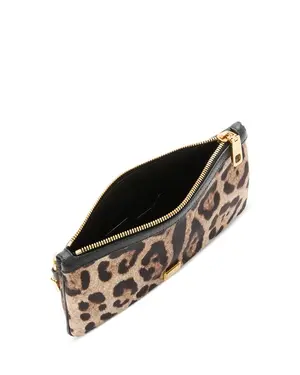 Dolce & Gabbana Leopard Print Zip Pouch