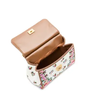 Dolce & Gabbana Floral Top Handle Bag - Camel