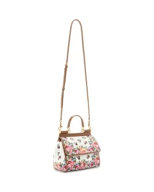 Dolce & Gabbana Floral Top Handle Bag - Camel