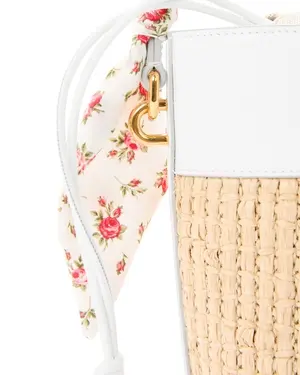 Dolce & Gabbana Woven Bucket Bag - Light Beige/white