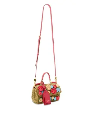 Dolce & Gabbana My Sicily Crocheted Top Handle Bag - Green