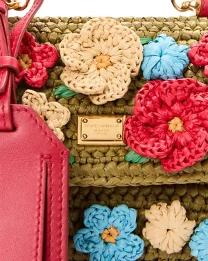 Dolce & Gabbana My Sicily Crocheted Top Handle Bag - Green