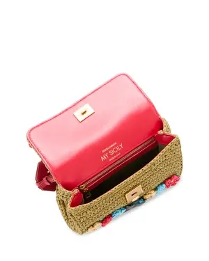 Dolce & Gabbana My Sicily Crocheted Top Handle Bag - Green