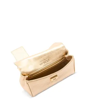Dolce & Gabbana Metallic Leather Top Handle Bag