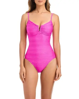 Bleu Rod Beattie V-wire One Piece Swimsuit - Dahlia