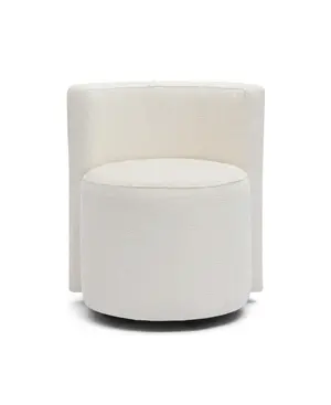 TOV FURNITURE Alyssa Chenille Rolling Desk Chair - White
