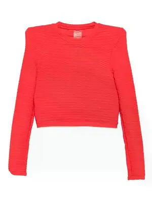 DUSKII Textured Long-sleeve Crewneck Top