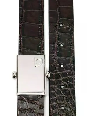 FERRAGAMO Crocodile-print Leather Belt