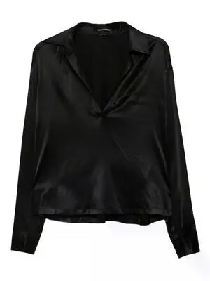 TOM FORD Silk Plunging V-neck Shirt