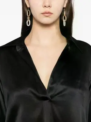 TOM FORD Silk Plunging V-neck Shirt