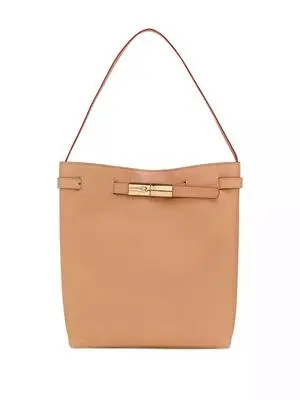 Longchamp Le Roseau Smooth Leather Shoulder Bag - Neutrals