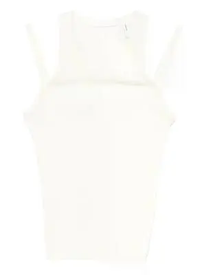 Helmut Lang Ribbed Tank Top - Neutrals