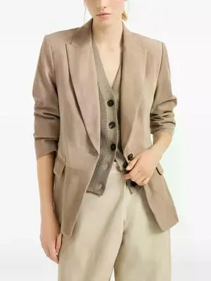 Brunello Cucinelli Monili-detail Suede Blazer