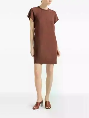 Brunello Cucinelli Mini Dress With Trim Detail - Orange
