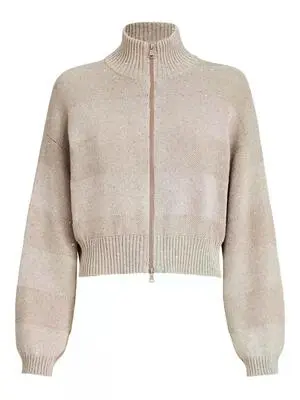 Brunello Cucinelli Striped Zip Cardigan
