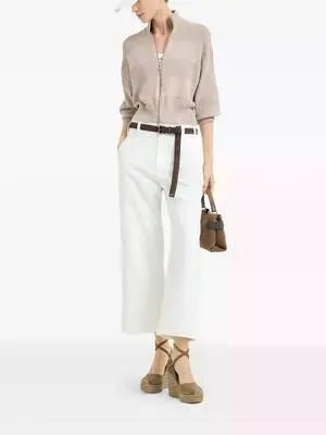 Brunello Cucinelli Striped Zip Cardigan