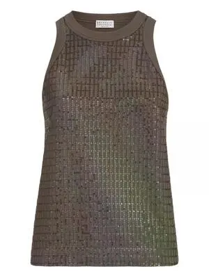 Brunello Cucinelli Check-pattern Top - Brown