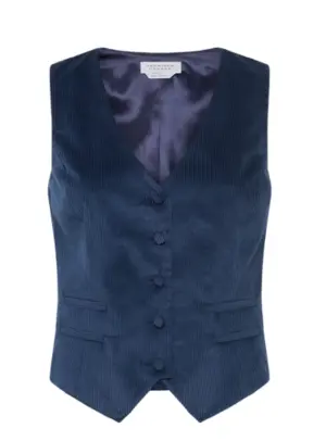 Gabriela Hearst Navy Corduroy Vest Navy