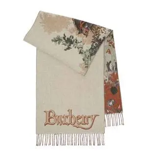 Burberry Cashmere Stallion Portrait​ Scarf