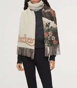 Burberry Cashmere Stallion Portrait​ Scarf