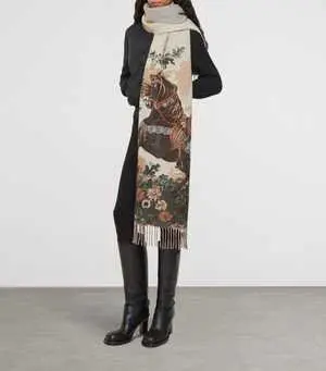 Burberry Cashmere Stallion Portrait​ Scarf