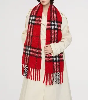 Burberry Alpaca-wool Bouclé Scarf - Red