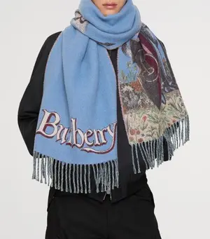 Burberry Cashmere Knight Portrait Scarf