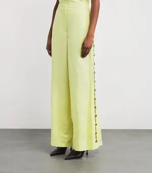 Simkhai Linen-blend Studded Trousers