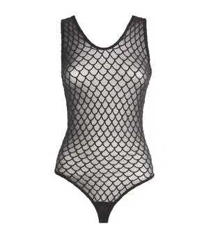 Wolford Velvet Net Illusion Bodysuit
