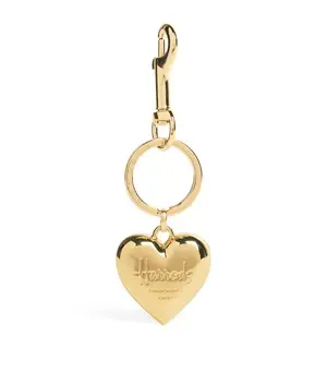 Harrods Metal Heart Keyring - Gold