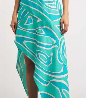 Emilio Pucci Silk Labirinto Print Midi Dress - Blue