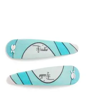 Emilio Pucci Marmo Print Hair Clips - Blue