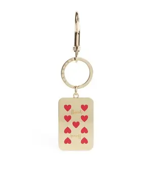 Harrods Metal Playing Card Keyring - Gold