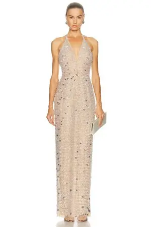 Carolina Herrera Halter Neck Column Gown