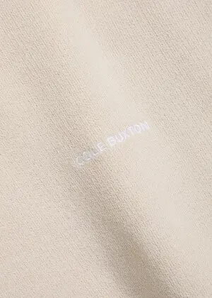 COLE BUXTON Logo-embroidered Cotton-blend Hooded Sweatshirt - Sand
