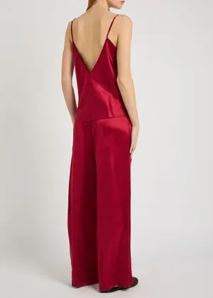 Olivia Von Halle Bliss Silk Pyjama Set - Red