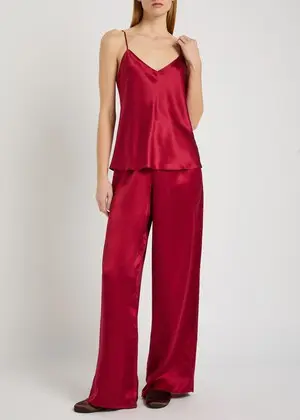 Olivia Von Halle Bliss Silk Pyjama Set - Red