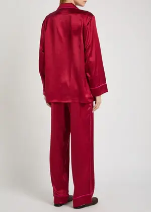 Olivia Von Halle Yves Silk Pyjama Set - Red