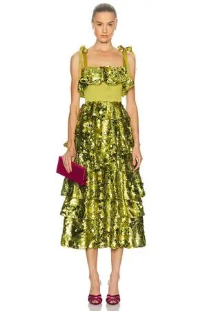 AKNVAS Asta Sequin Midi Dress