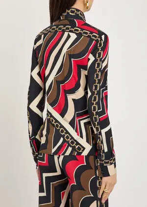 Emilio Pucci Istrice Printed Satin Shirt - Red
