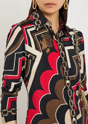 Emilio Pucci Istrice Printed Satin Shirt - Red
