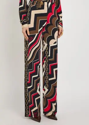 Emilio Pucci Istrice Printed Satin Trousers - Red