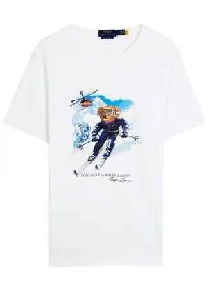 Polo Ralph Lauren Bear-print Cotton T-shirt - White