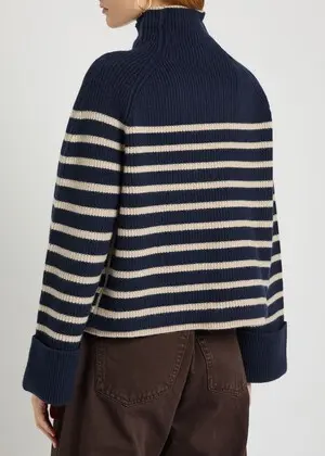 Rag & Bone Ilaria Striped Wool Jumper - Navy