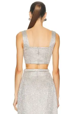 Adam Lippes Beckett Metallic Jacquard Top